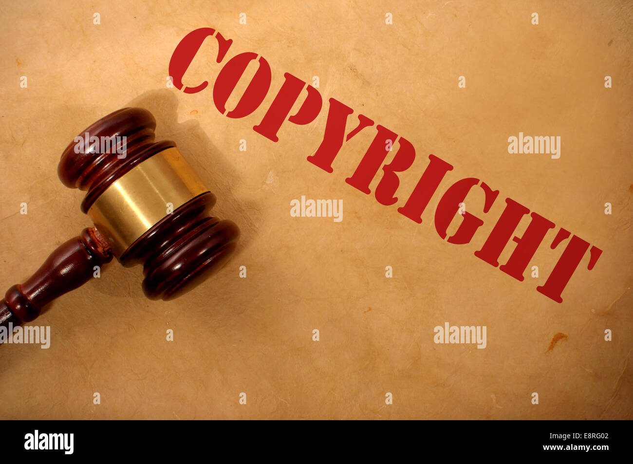 Copyright text heading and gavel Stock Photo - Alamy