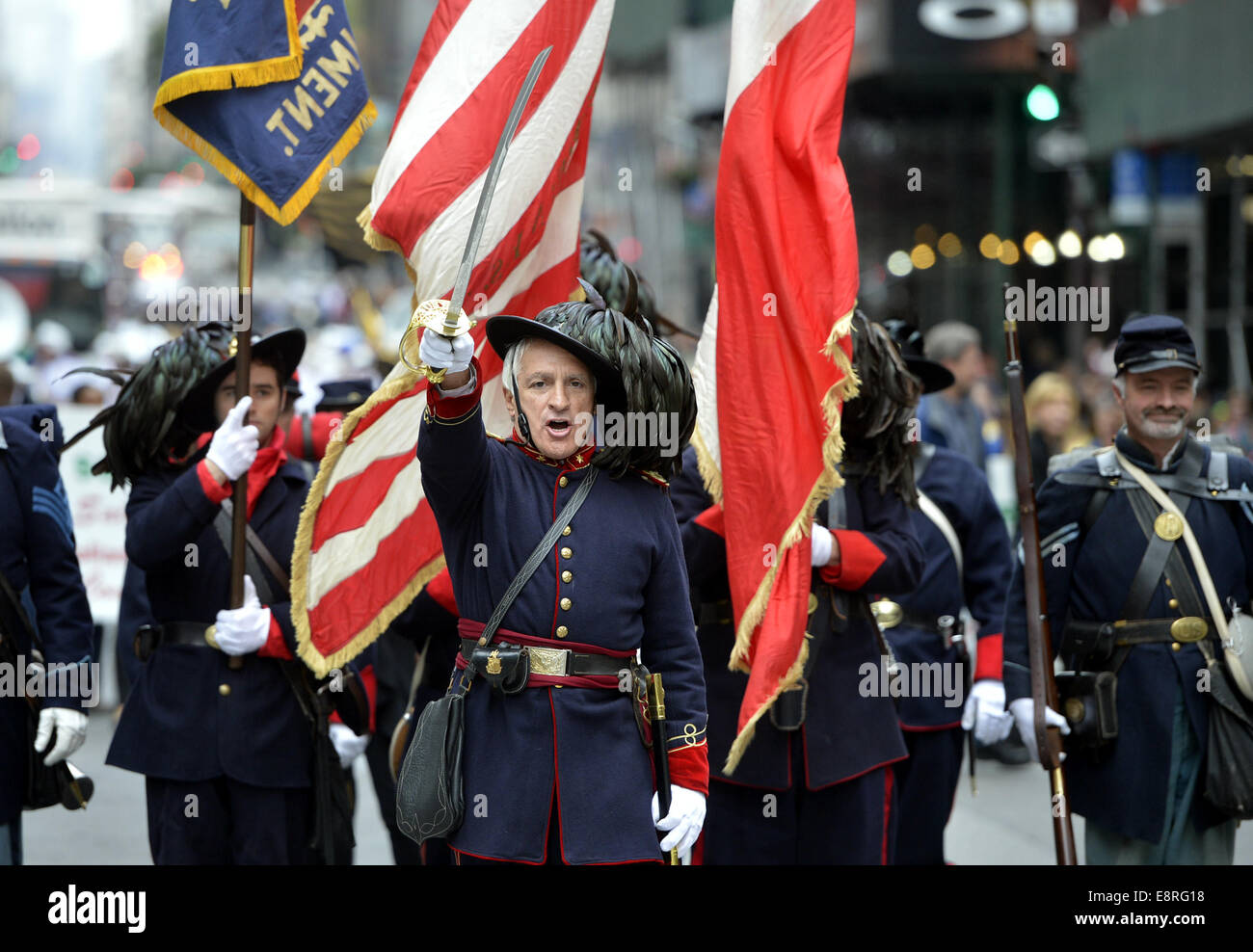 New York, USA. 13th Oct, 2014. People attend the 70th Columbus Day ...