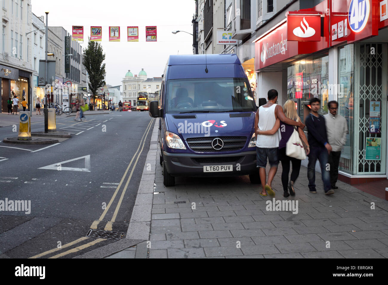 Van blocking pavement hi-res stock photography and images - Alamy