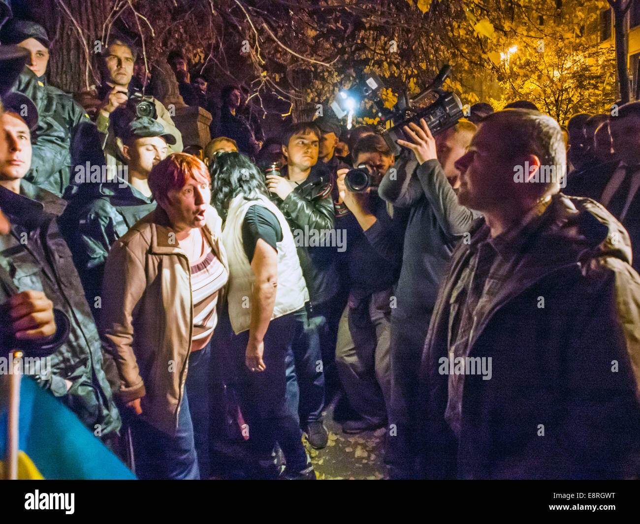 Kiev, Ukraine. 13th Oct, 2014. The mother of one of the soldiers of the ...
