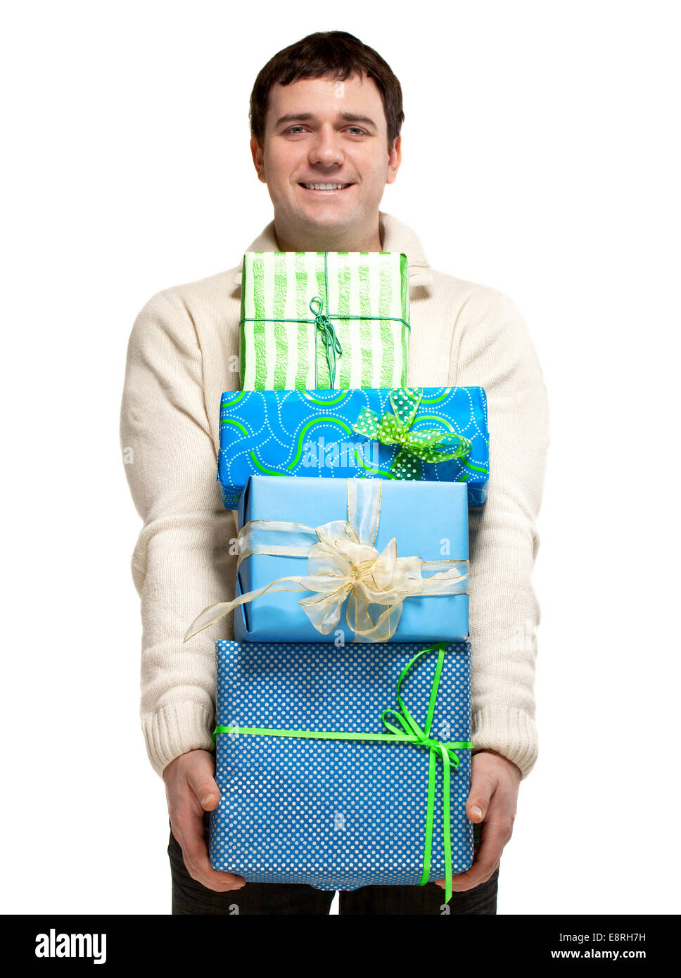 One man with boxes Stock Photo - Alamy