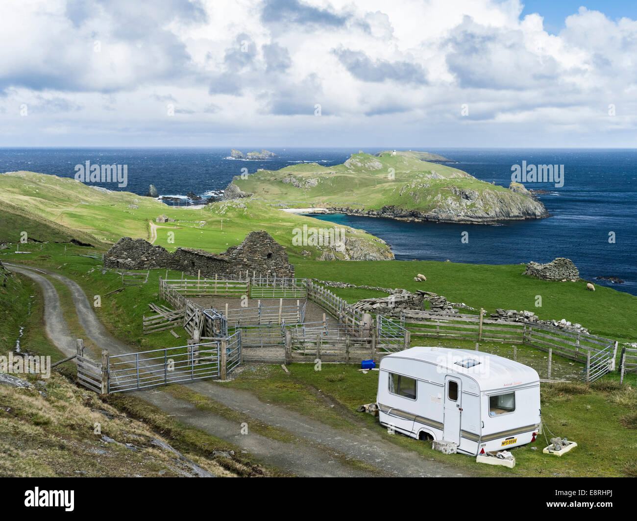 Landscape in North Roe, the old haaf fishing station at Fethaland ...