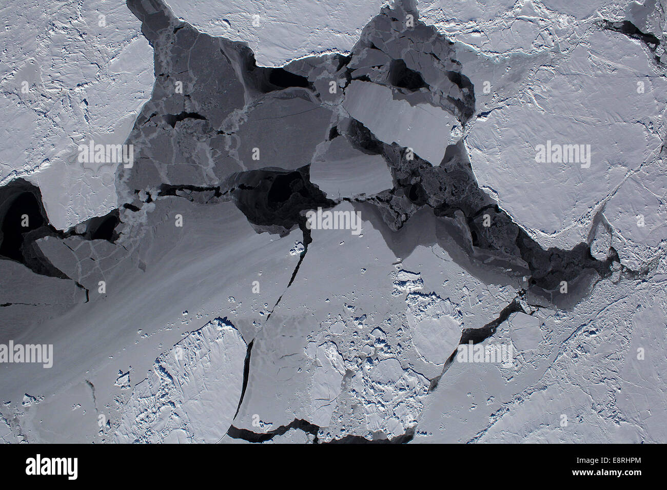 This scene shows a mixture of sea ice types commonly seen in the ...