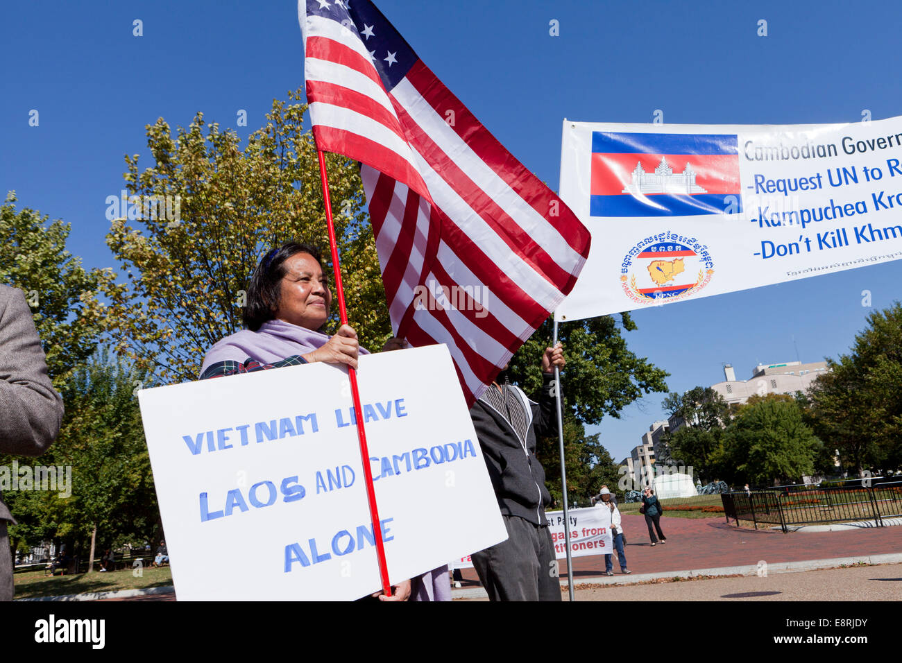 Laotian-Americans protesting against Vietnam - Washington, DC USA Stock ...
