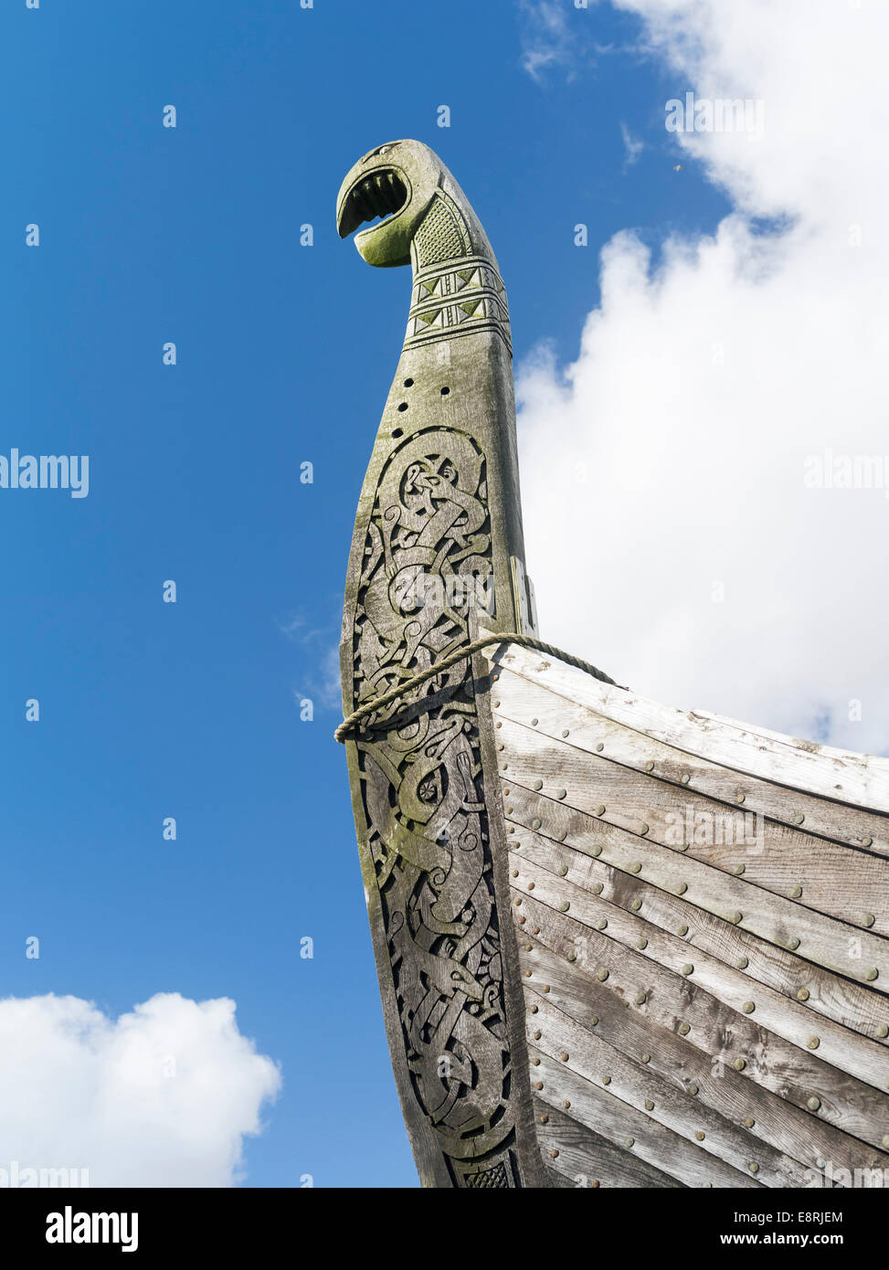 Replica of a Viking vessel near Haroldswick, Unst island, Shetland ...