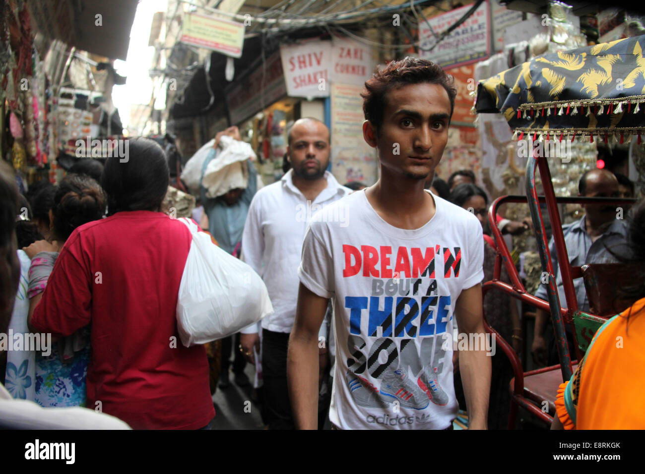 Chawri Bazar in Old Delhi in India Stock Photo - Alamy
