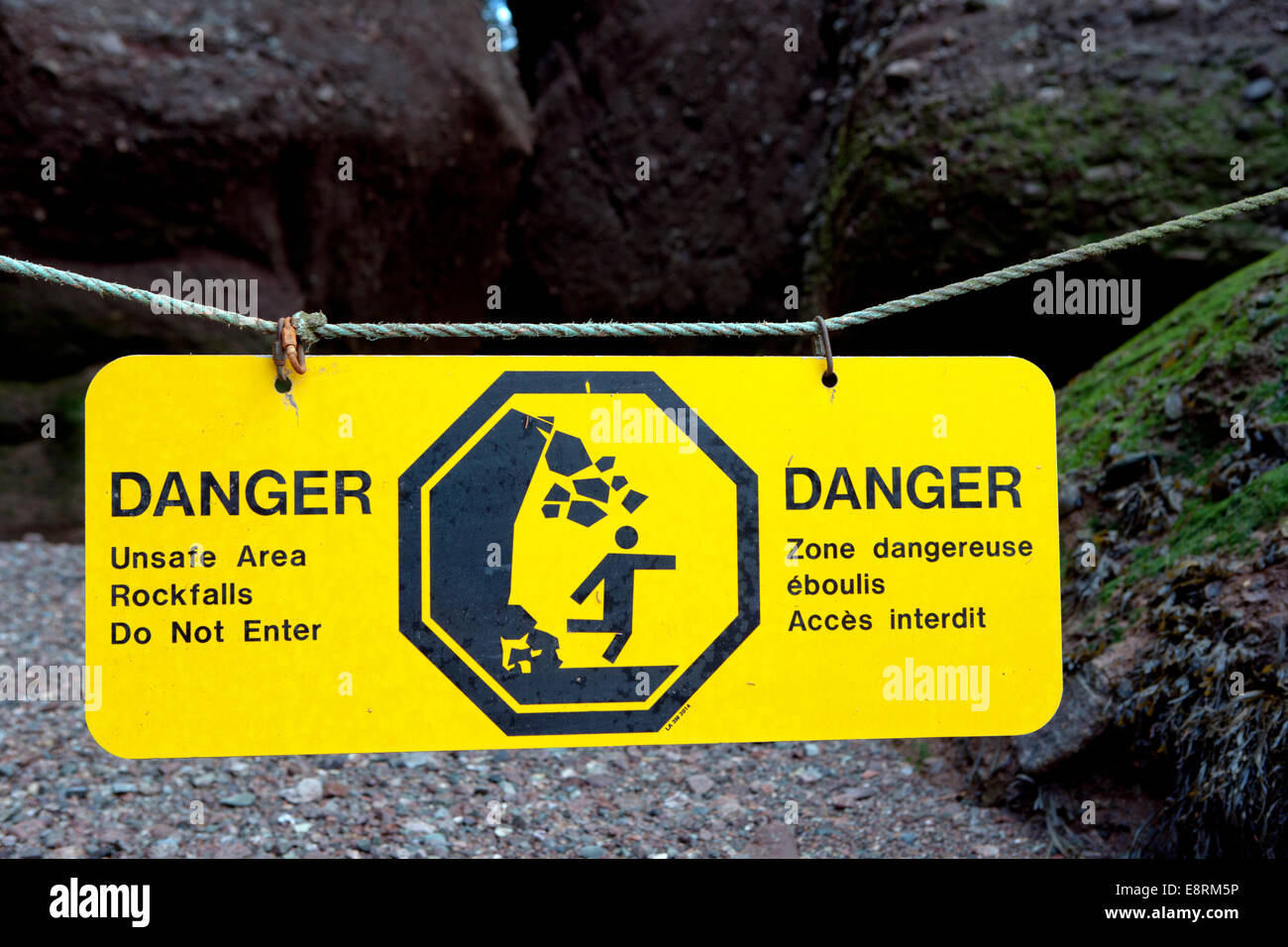 Danger Sign at Hopewell Rocks - The Rocks Provincial Park - Hopewell ...