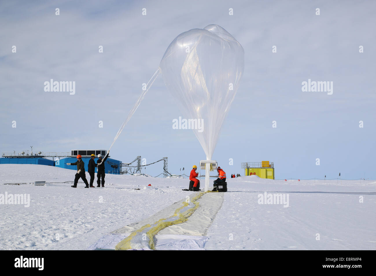 Getting fuller! A BARREL balloon is filled with helium during the 2013 ...