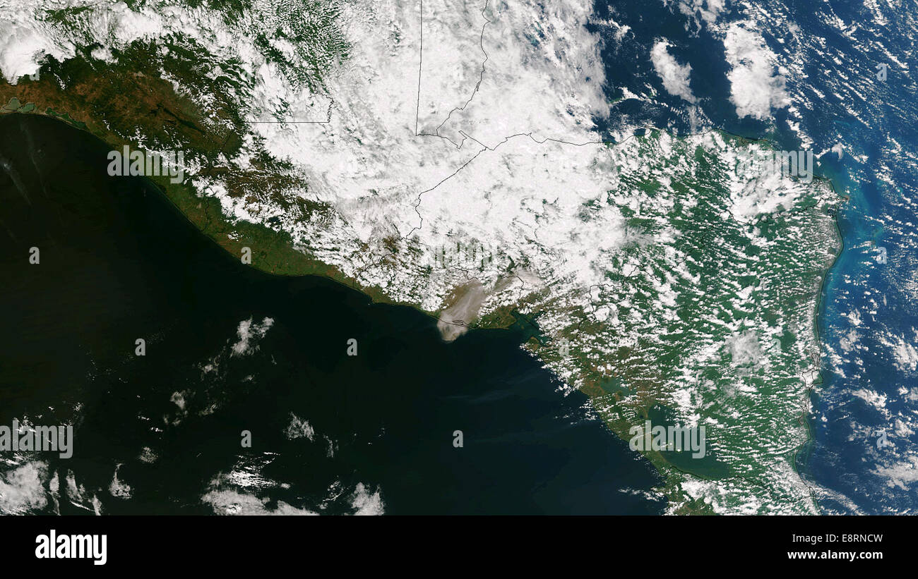 Chaparrastique Volcano Eruption Captured by Satellite Stock Photo - Alamy