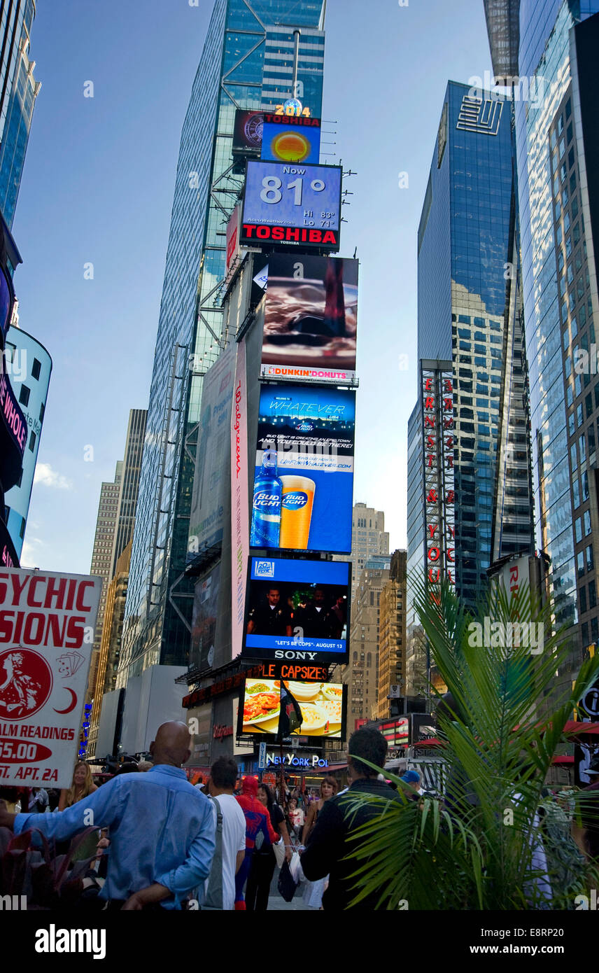 Giant digital ads amid skyscrapers in Times Square Stock Photo - Alamy