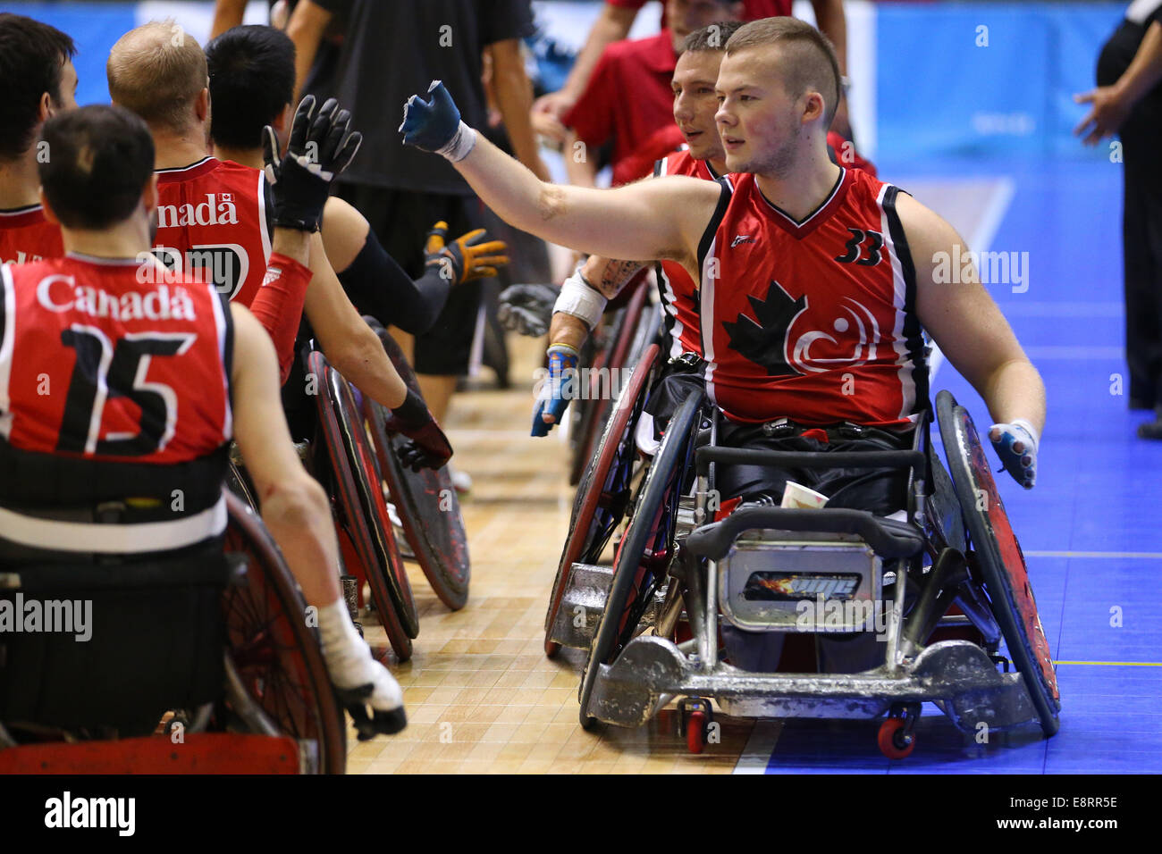 China, Japan. 11th Oct, 2014. Zak Madell (CAN) Wheelchair Rugby ...