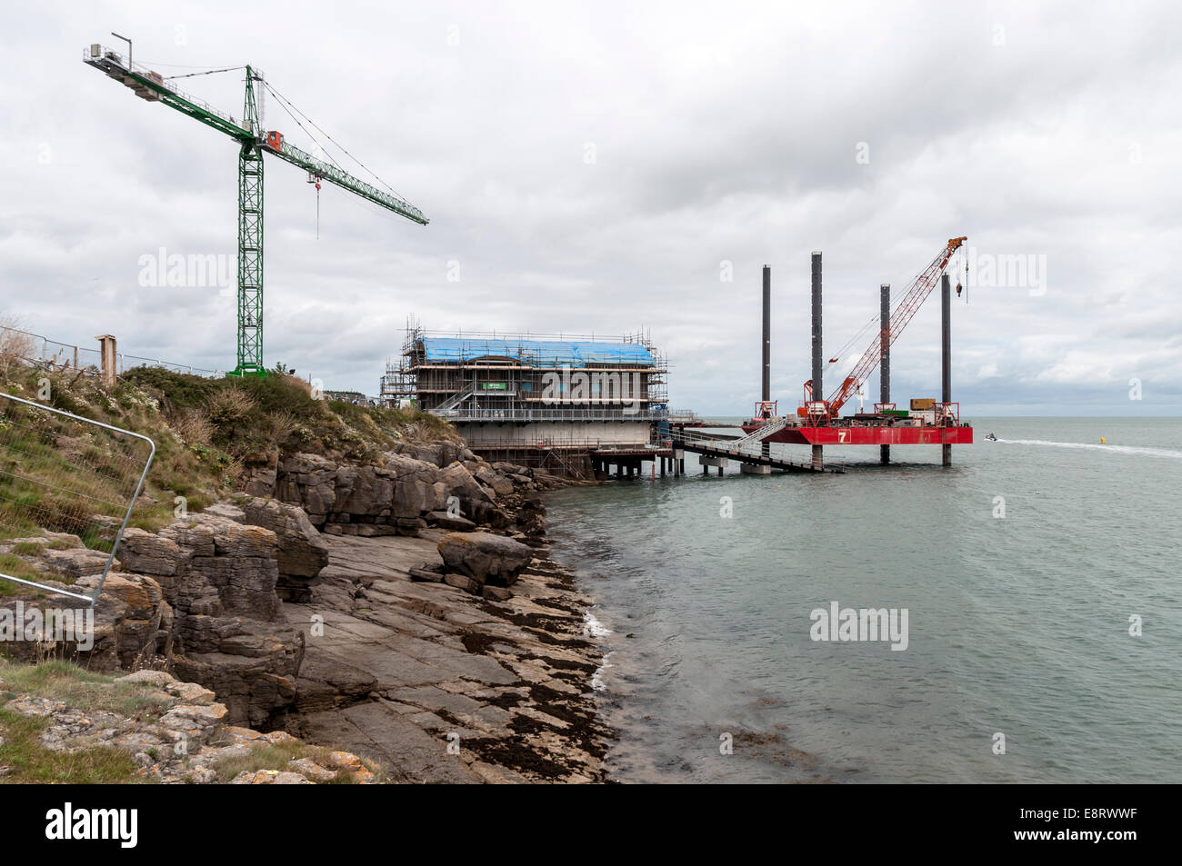 The new R.N.L.I. Lifeboat station under construction at Moelfre ...