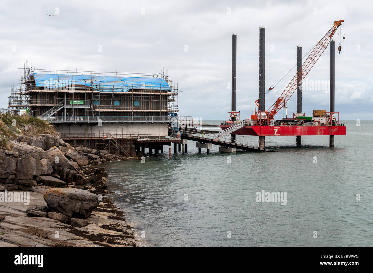 The new R.N.L.I. Lifeboat station under construction at Moelfre ...
