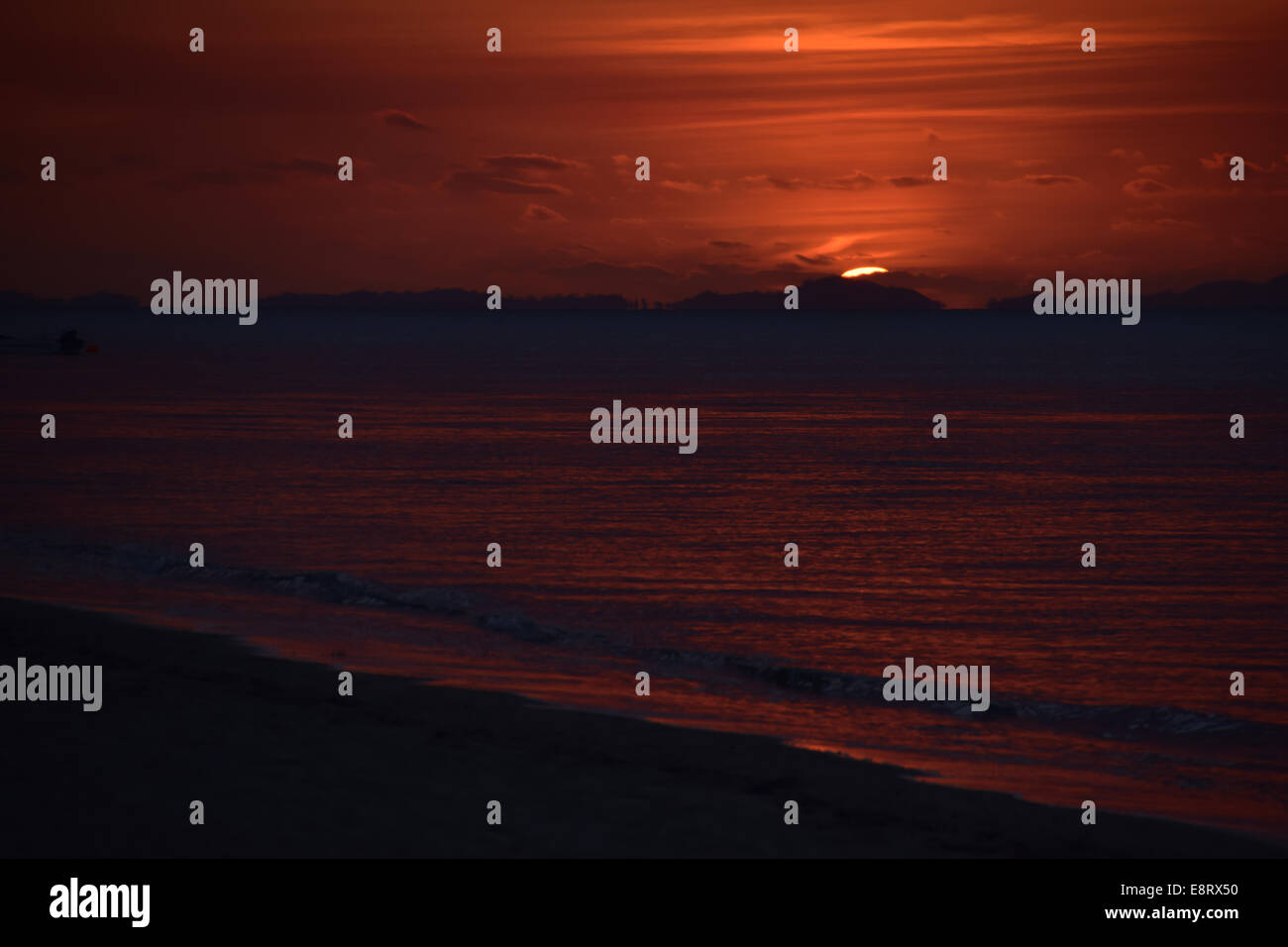 Beautiful Fiji Landscape Red Summer Sun Sunset Vacations Water ...