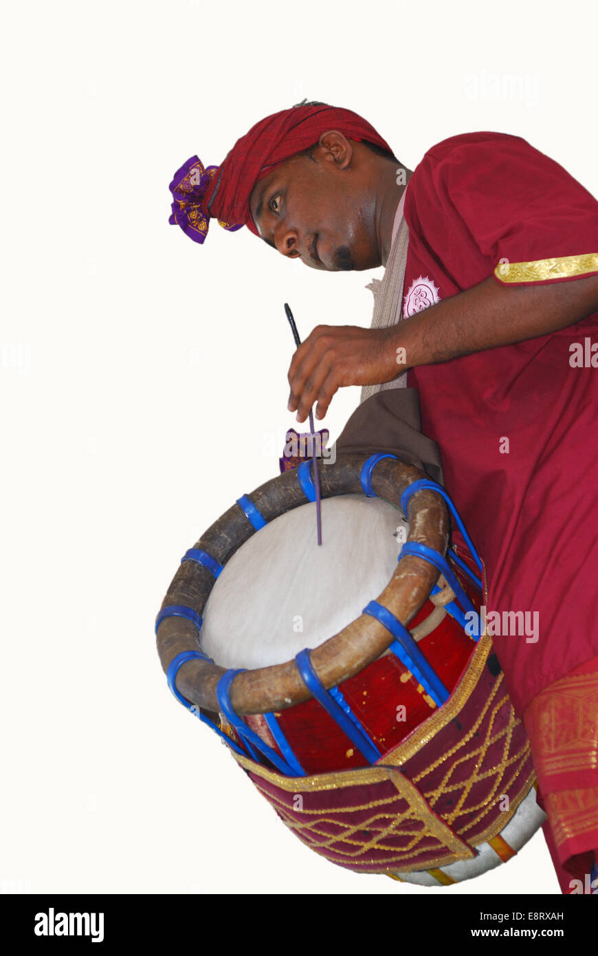 Indian drummer playing at deepavali festival Stock Photo - Alamy