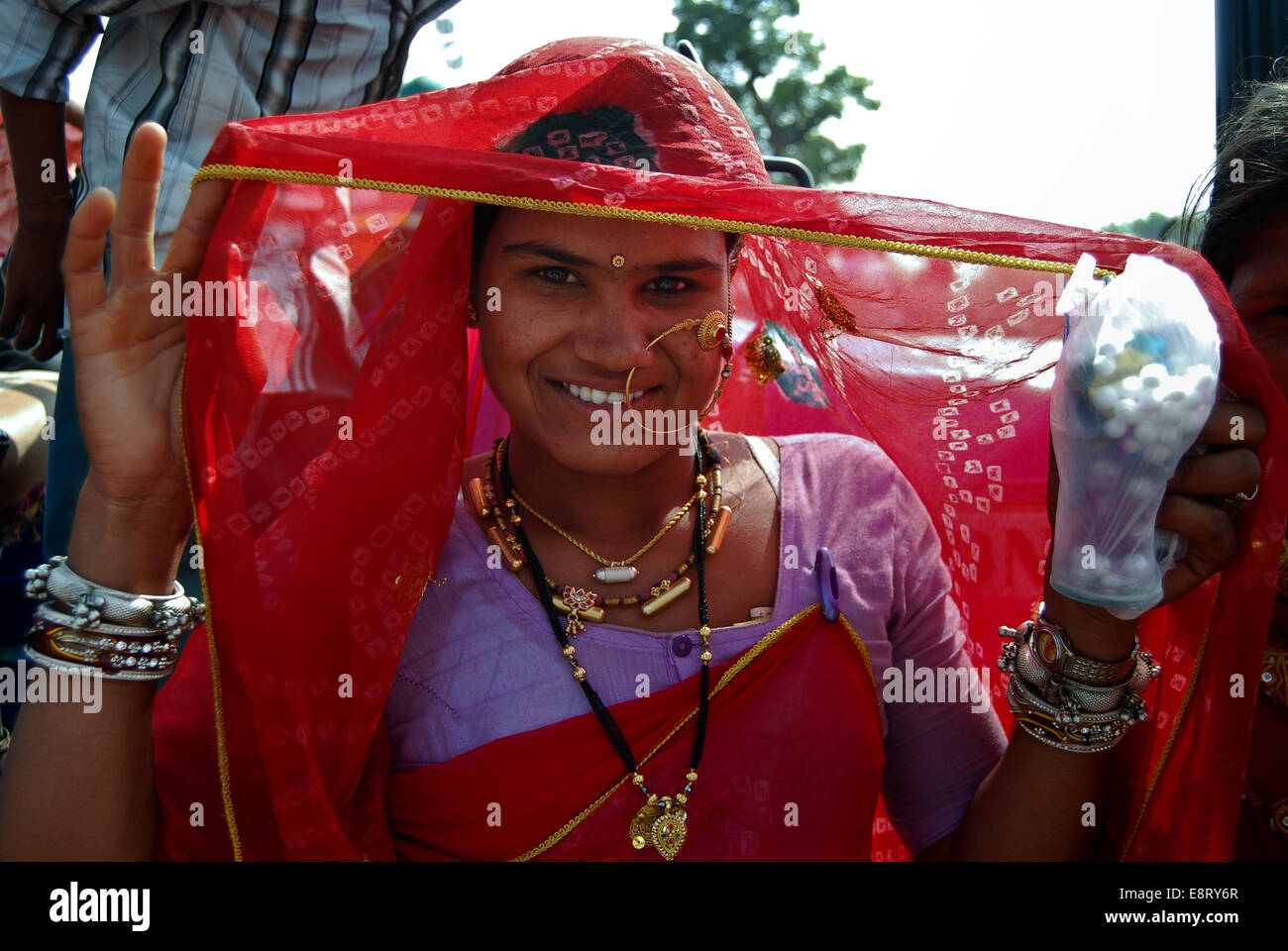 Woman in traditional dress at Pushkar Camel Fair, Pushkar, Rajasthan ...