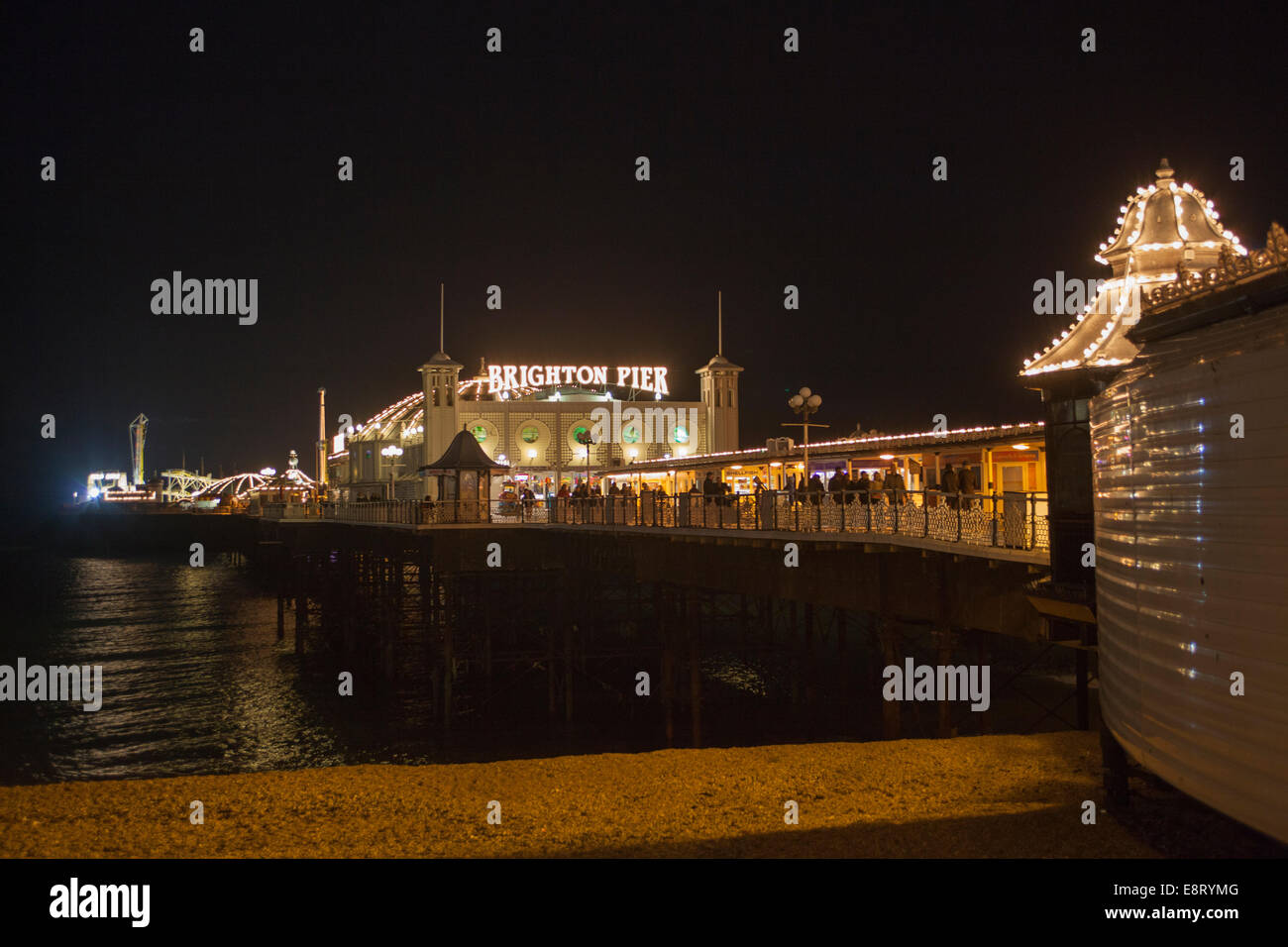The Brighton pier at night Stock Photo - Alamy
