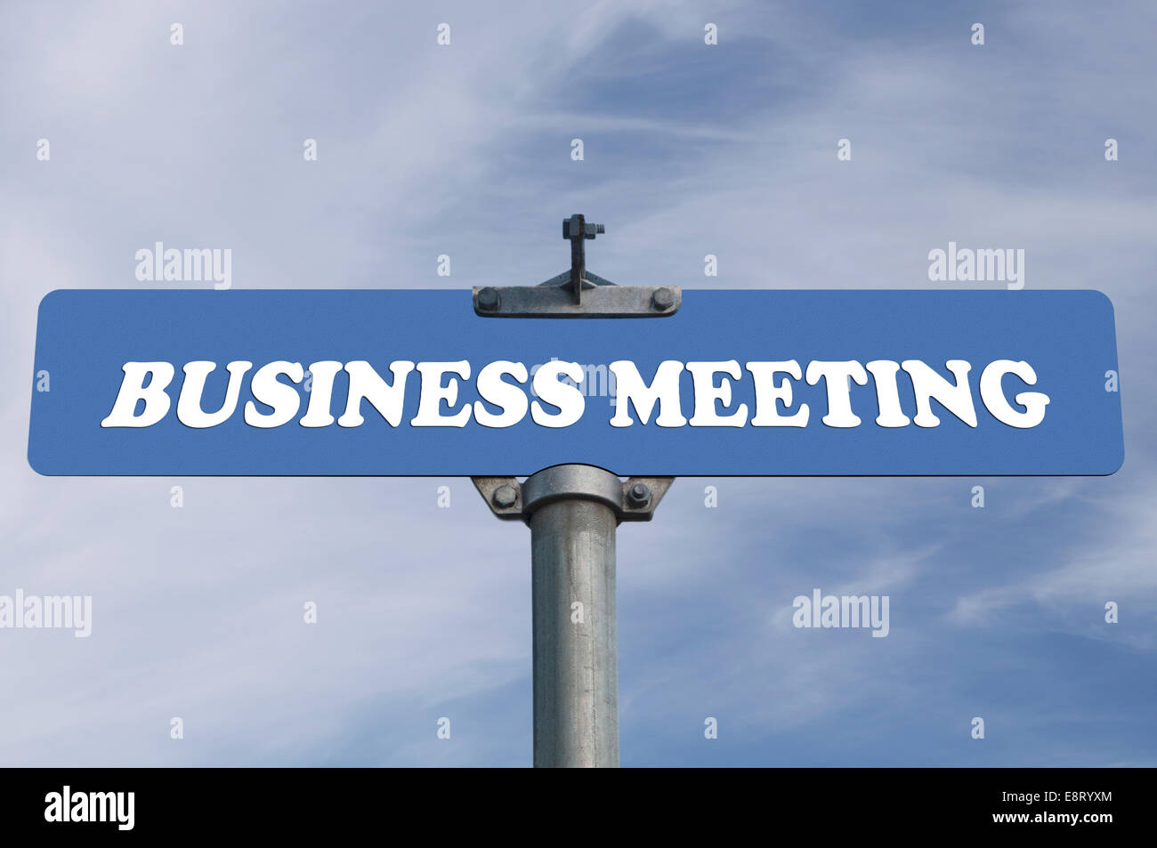 Business meeting road sign Stock Photo - Alamy