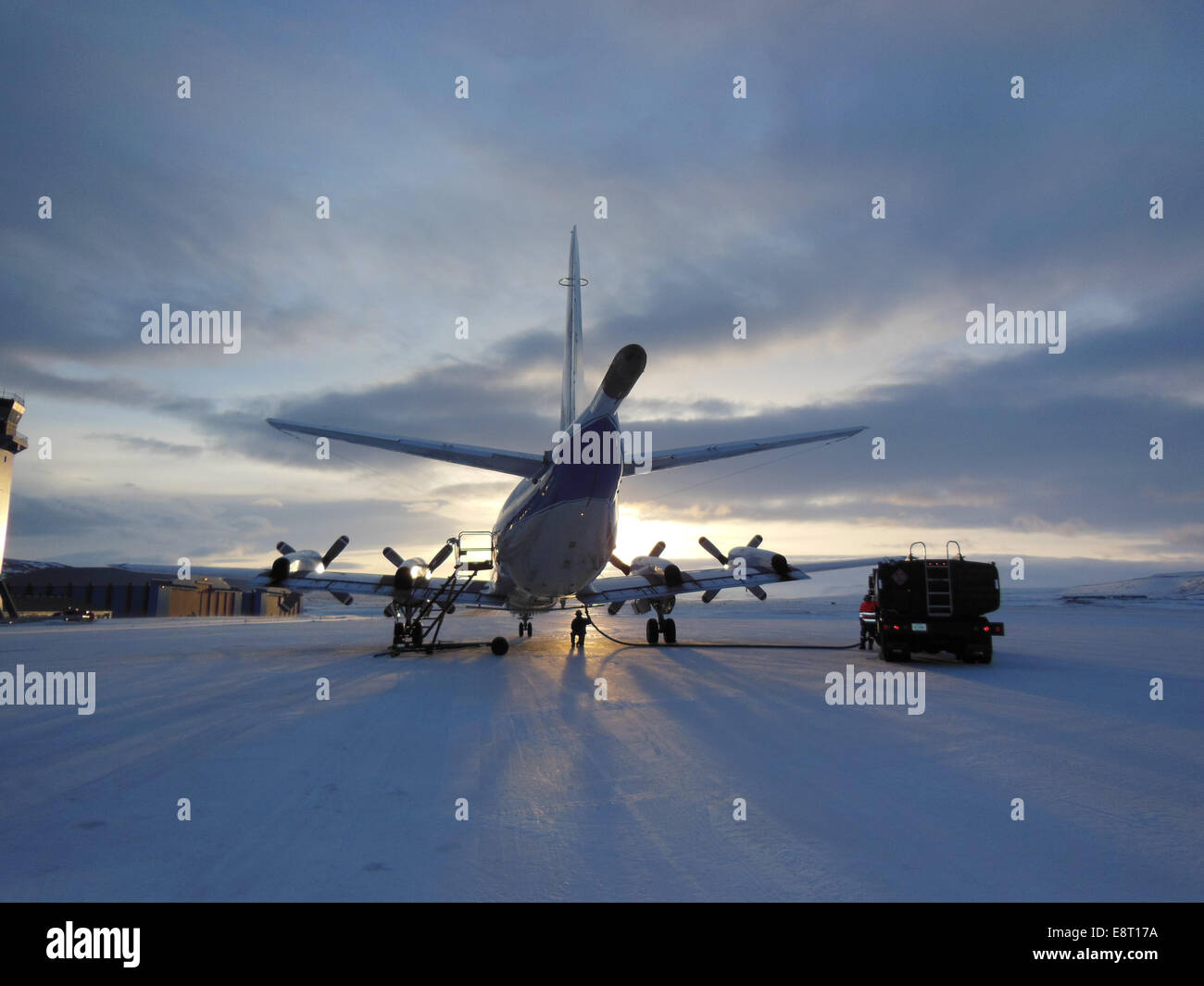 NASA's P-3B airborne laboratory on the ramp at Thule Air Base in ...