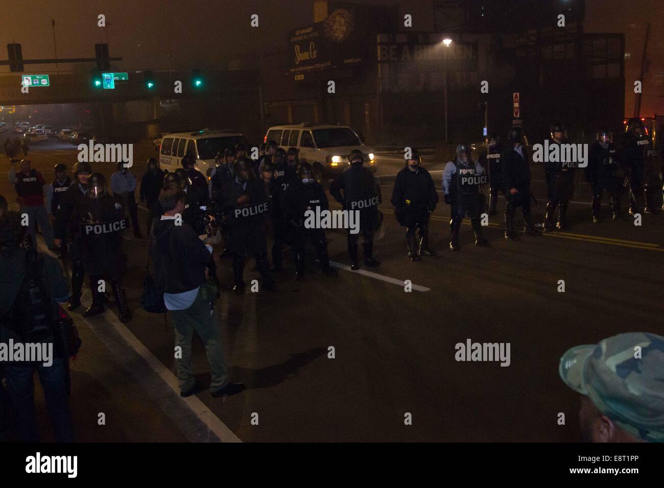 African american police with protestors hi-res stock photography and ...