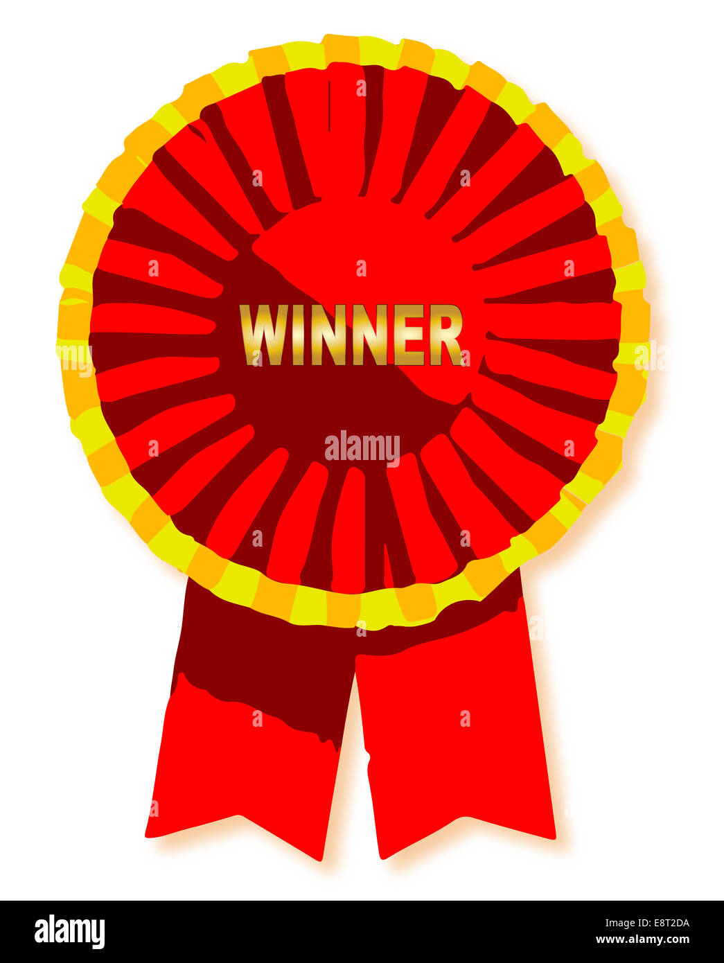 A winner red rosette isolated on white Stock Photo - Alamy