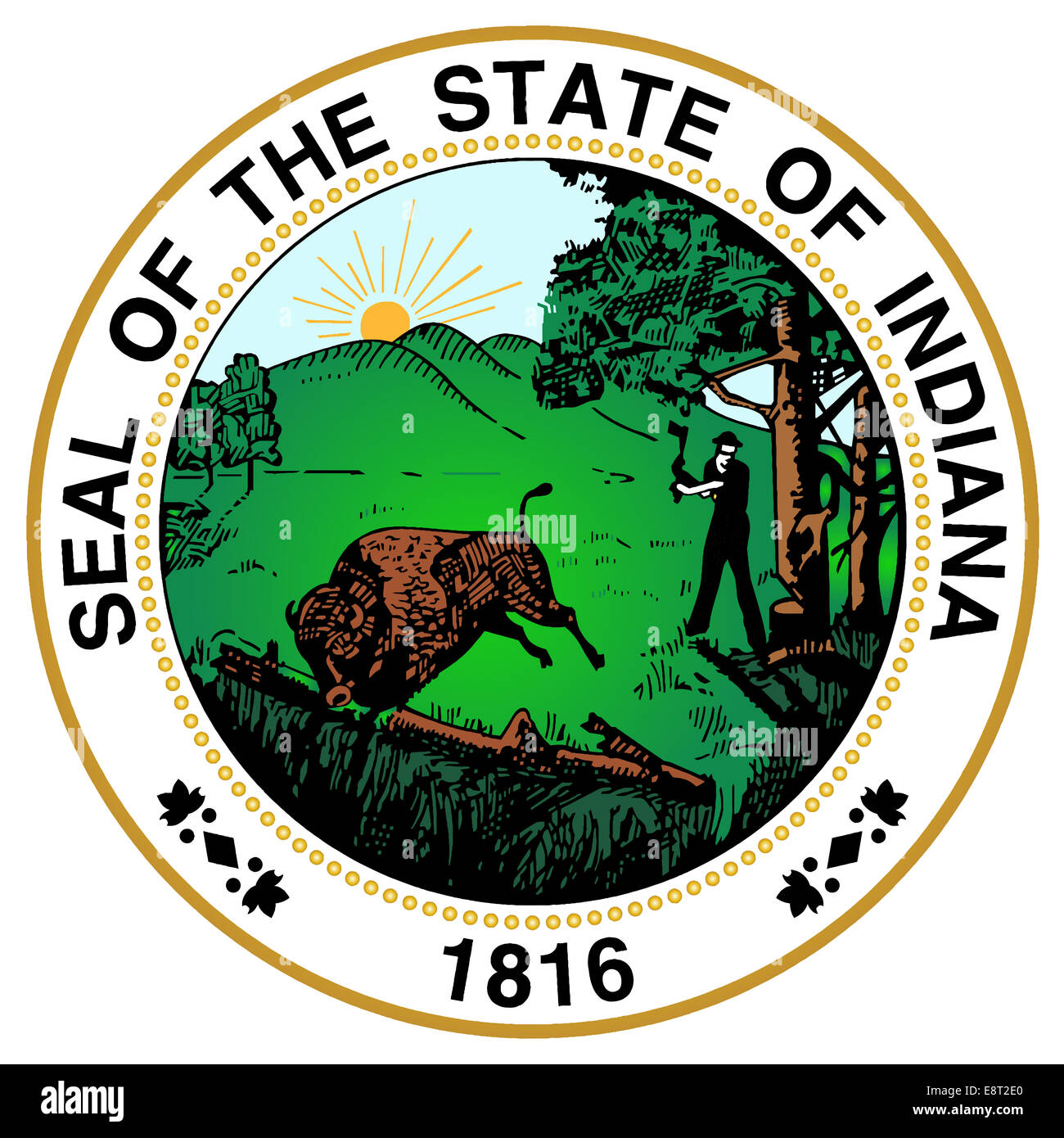 The great seal of the state of Indiana Stock Photo - Alamy