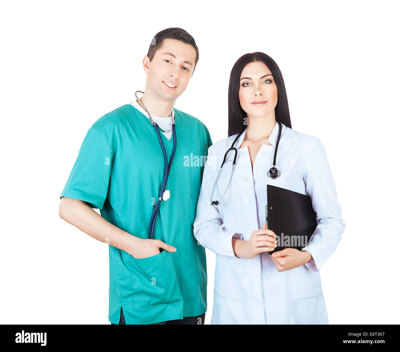 professional medical team on white background Stock Photo - Alamy