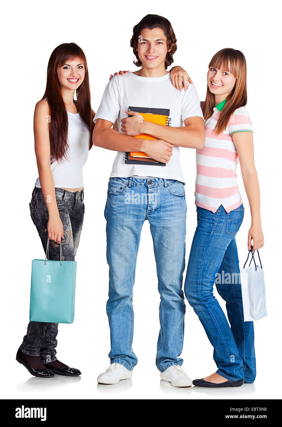 Three school girls Cut Out Stock Images & Pictures - Alamy
