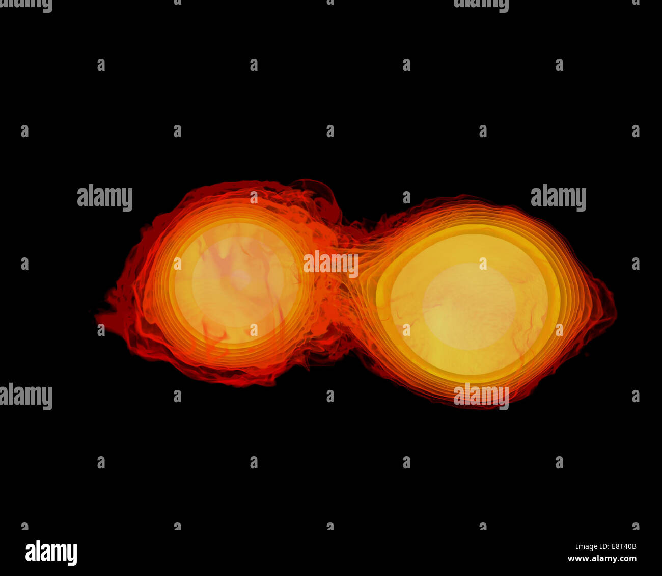 A collision between two neutron stars results in their destruction ...