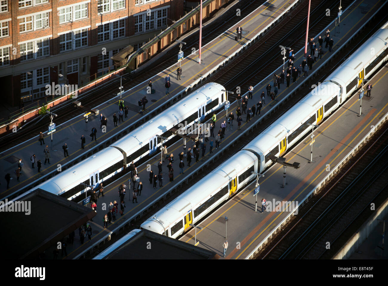 Commuter train london shard hi-res stock photography and images - Alamy