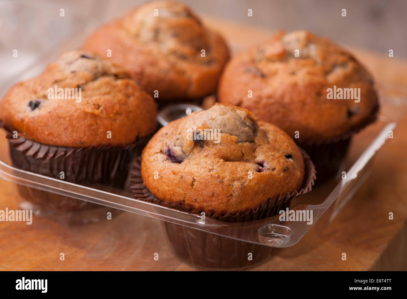 shop bought muffins in a plastic container Stock Photo - Alamy