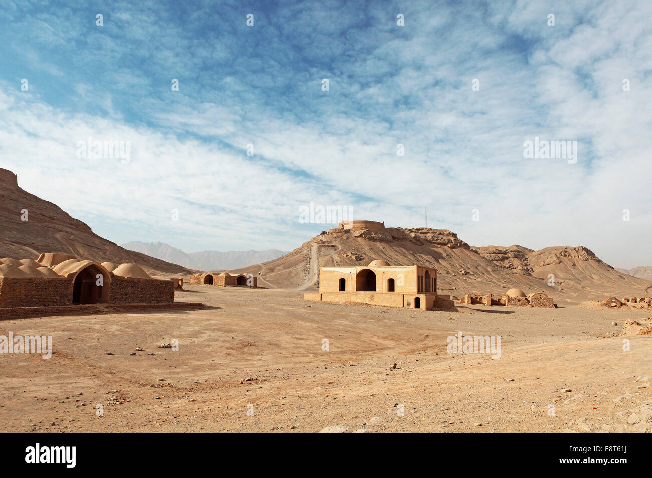 Ceremonial buildings at the Tower of Silence, Zoroastrian burial ground ...