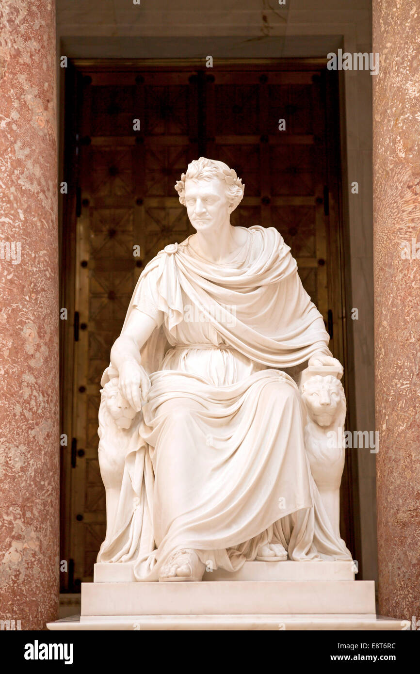 Statue of King Ludwig I of Bavaria in the Walhalla memorial, in ...