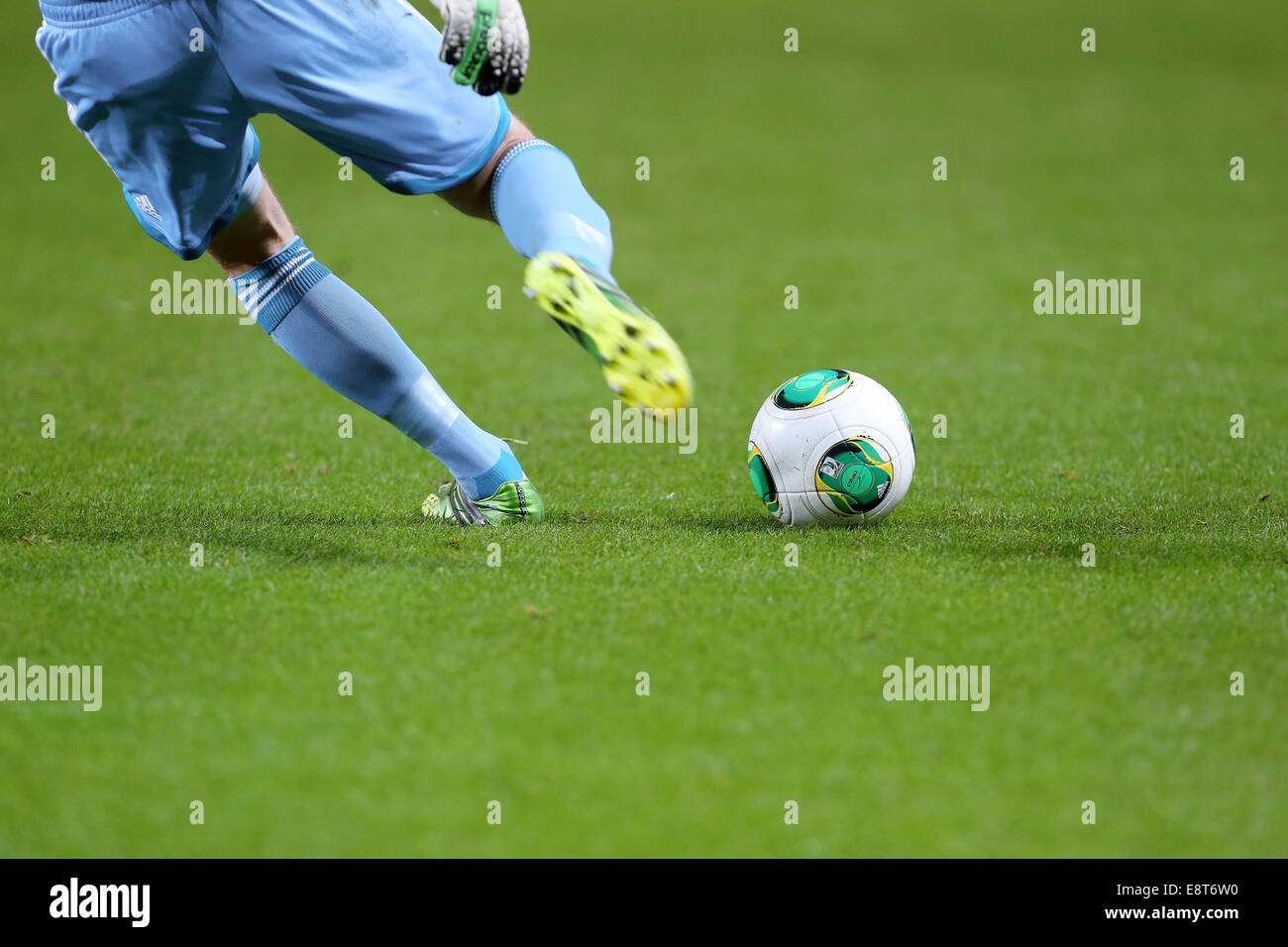 Goalkeeper at goal-kick, Baden-Württemberg, Germany Stock Photo - Alamy