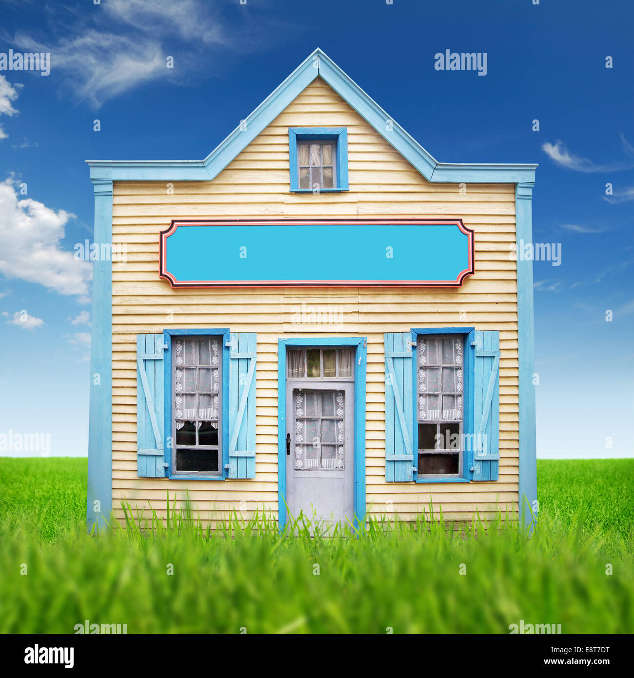 Fancy photo of the simple wooden house Stock Photo - Alamy