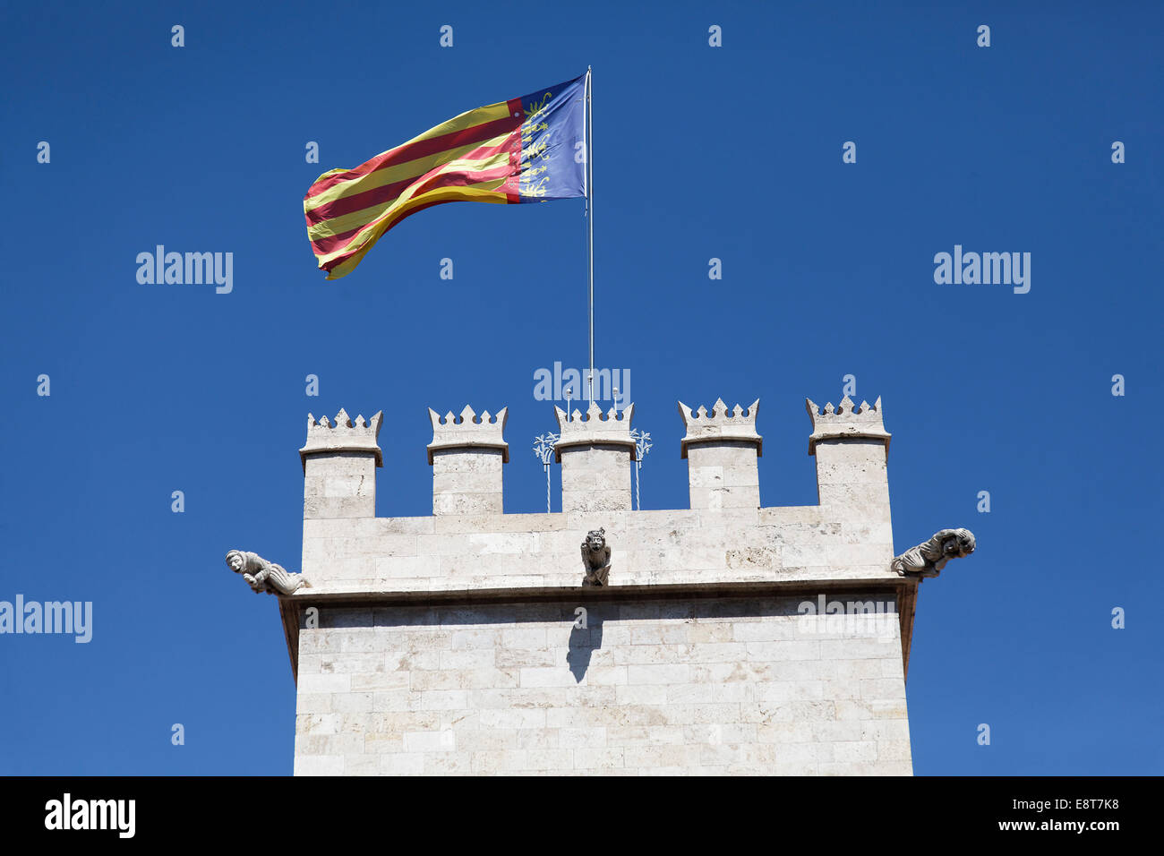 Tower of the Silk Exchange, Lonja de la Seda, Valencia, Spain Stock ...
