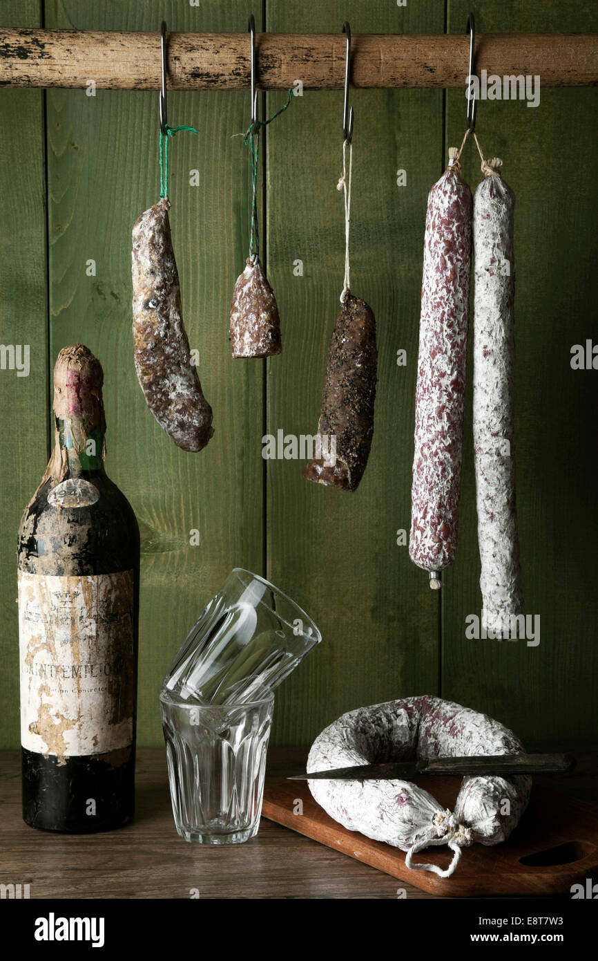 Salami hanging hi-res stock photography and images - Alamy