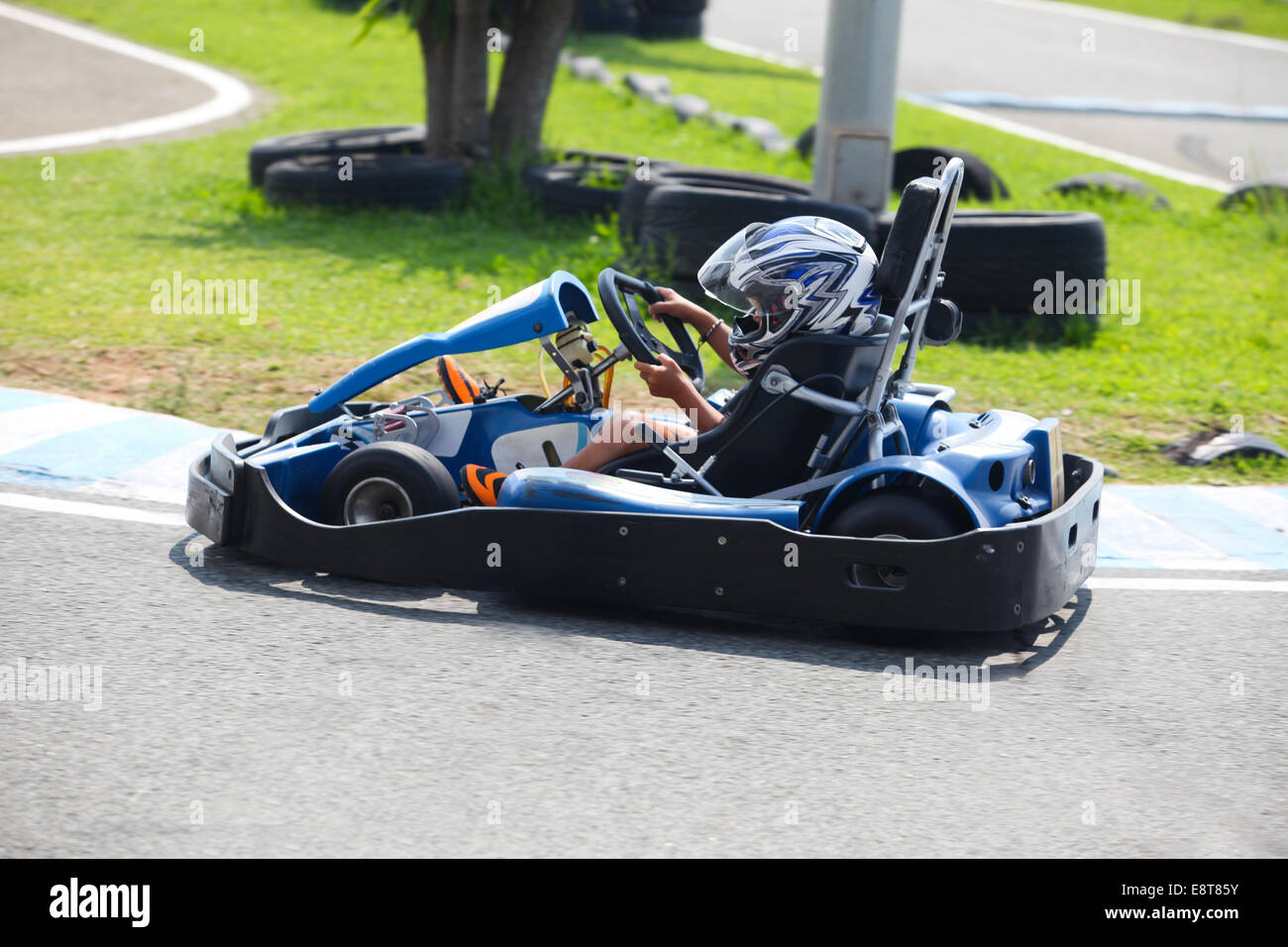 people having fun on a go cart Stock Photo - Alamy