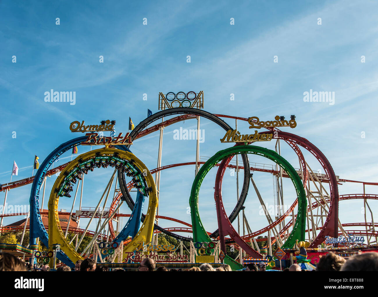 Roller coaster olympia looping oktoberfest hi-res stock photography and ...