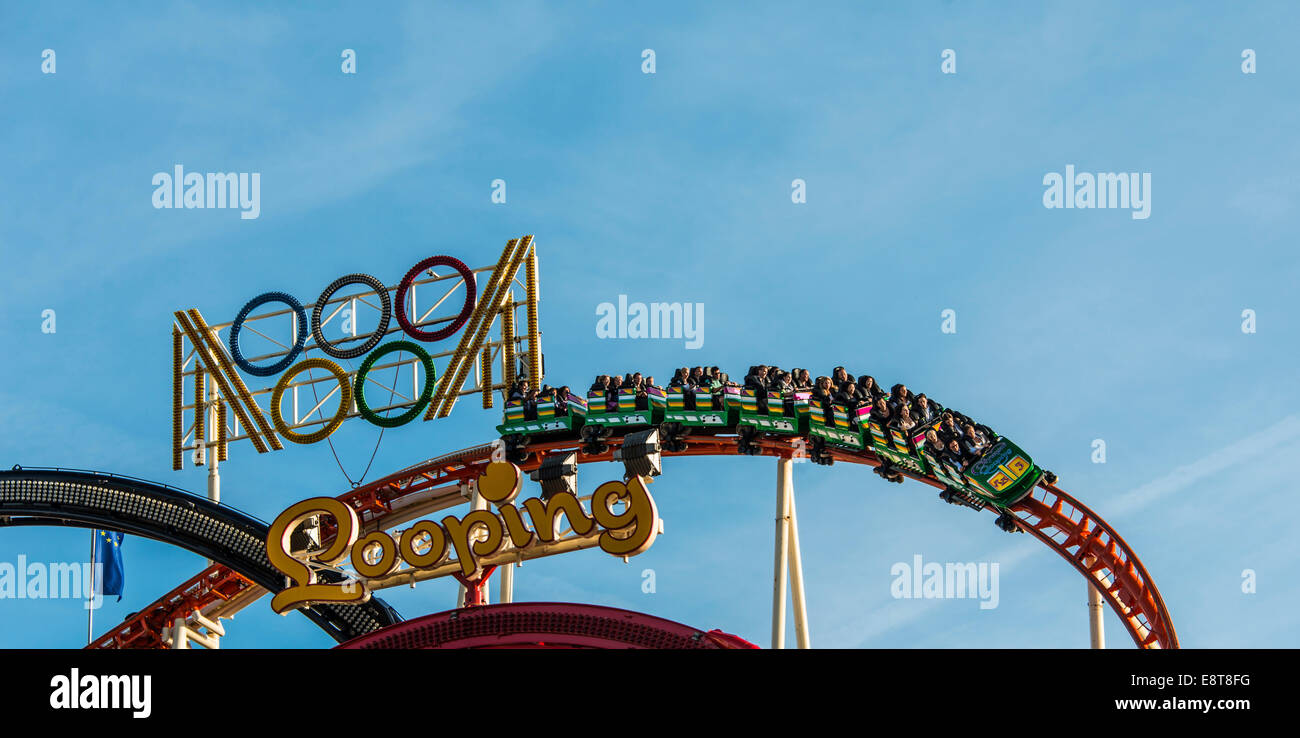 Olympia Looping fun ride with 5 loopings, Oktoberfest, Munich, Upper ...