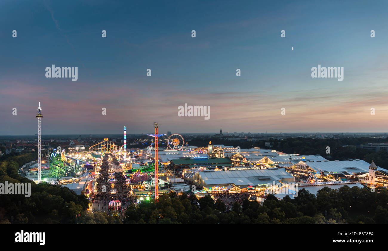 Overlooking the Oktoberfest, Munich, Upper Bavaria, Bavaria, Germany ...