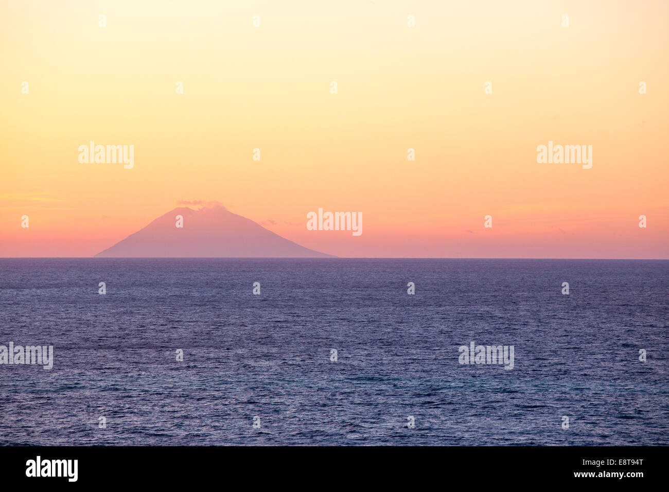 Stromboli volcano from the mainland, Tropea, Calabria, Italy Stock ...