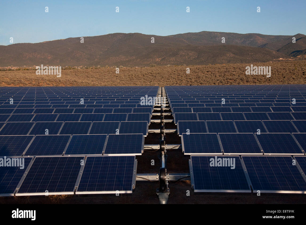 Solar panels in remote landscape Stock Photo - Alamy