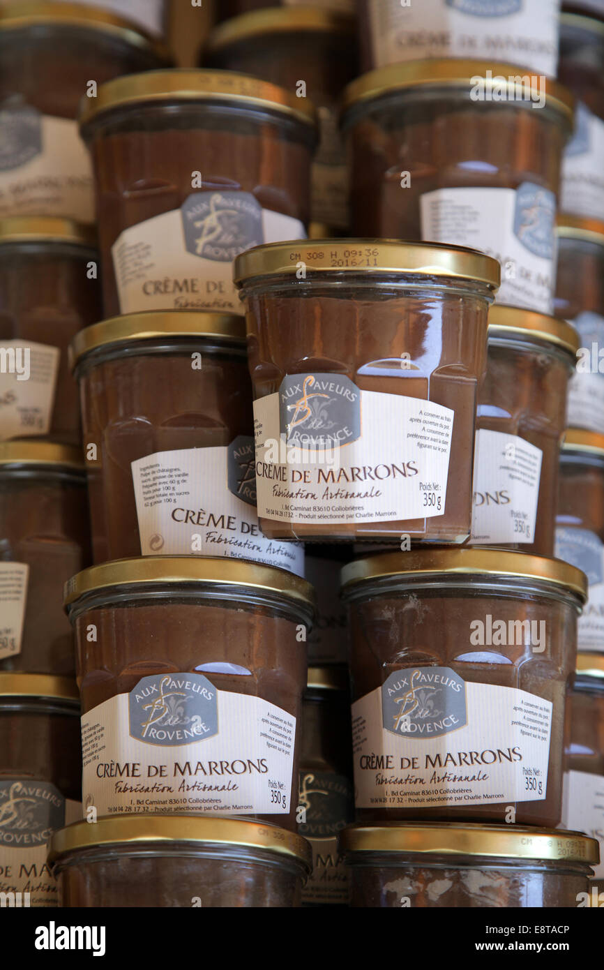 French traditional chestnut cream.Creme de marrons.The French Riviera ...