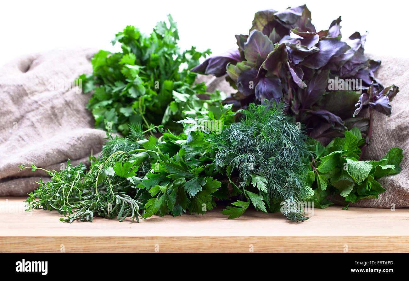 green spices isolated on a white background Stock Photo - Alamy