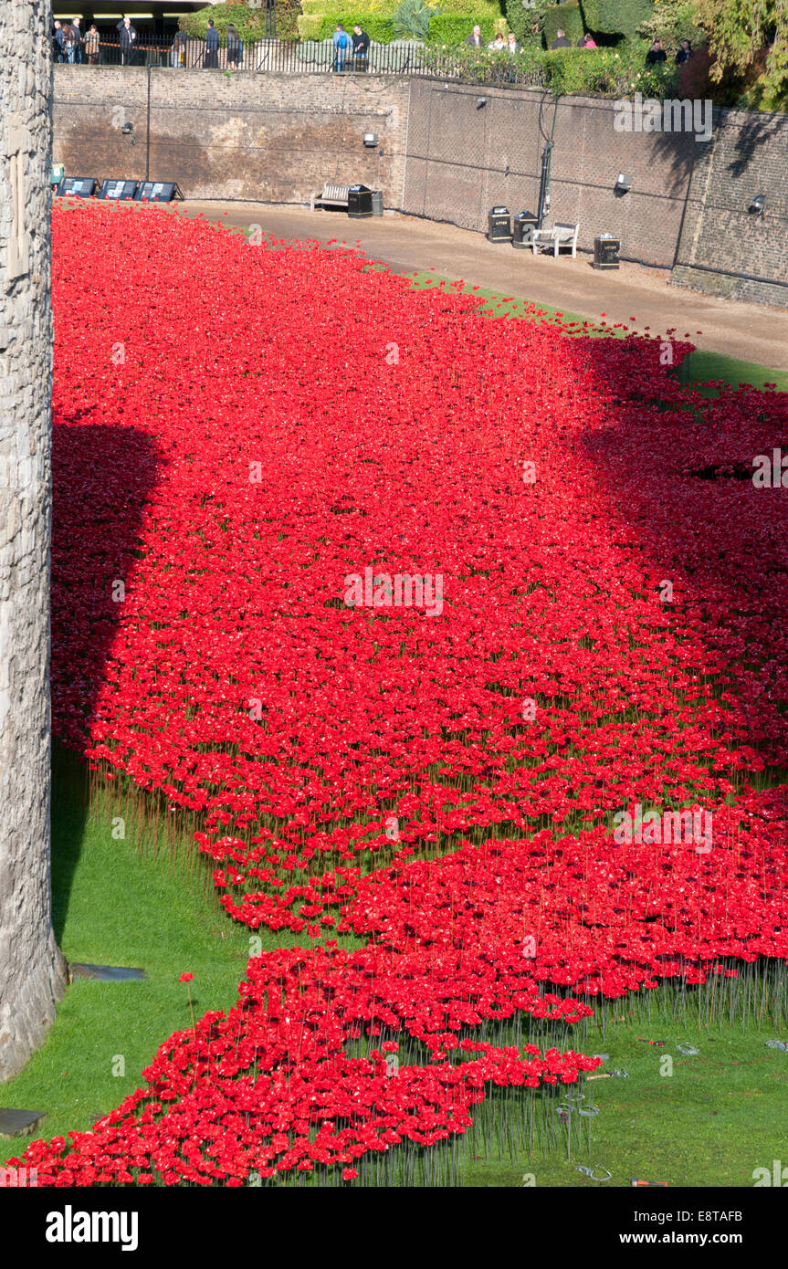 Tower of London Remembers poppy installation Stock Photo - Alamy