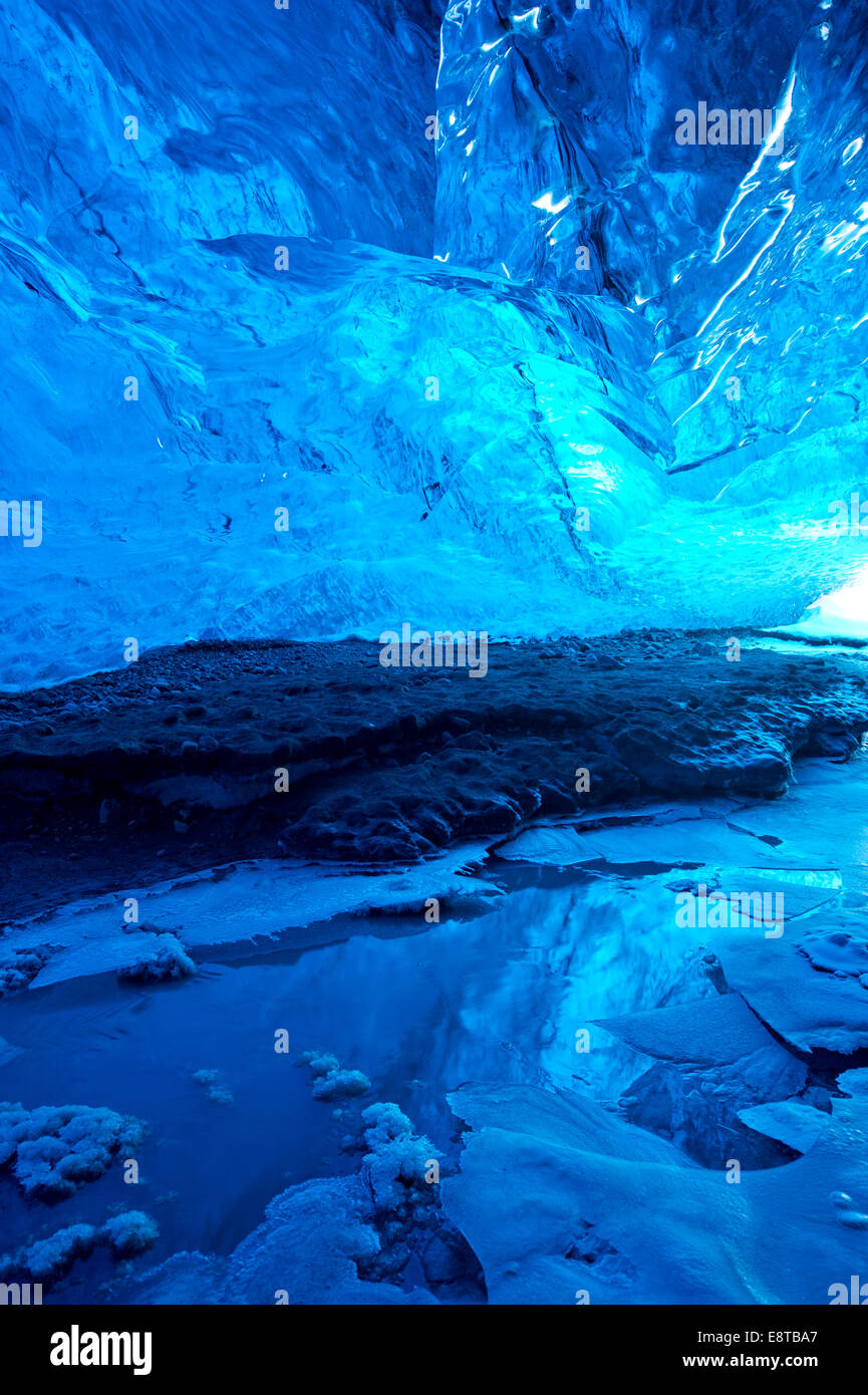 Pool of water in ice cave Stock Photo - Alamy