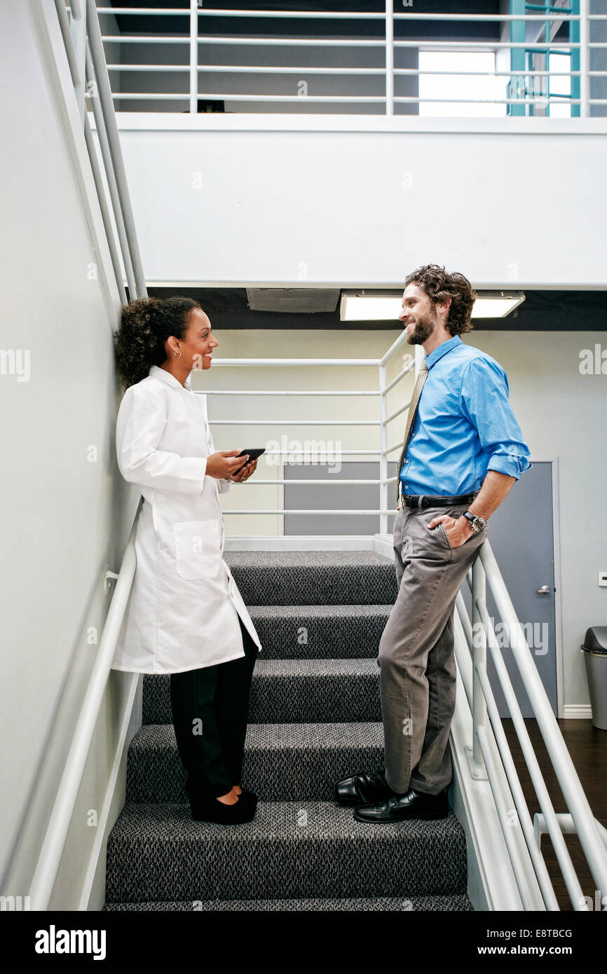 Talking tablet research business hi-res stock photography and images ...