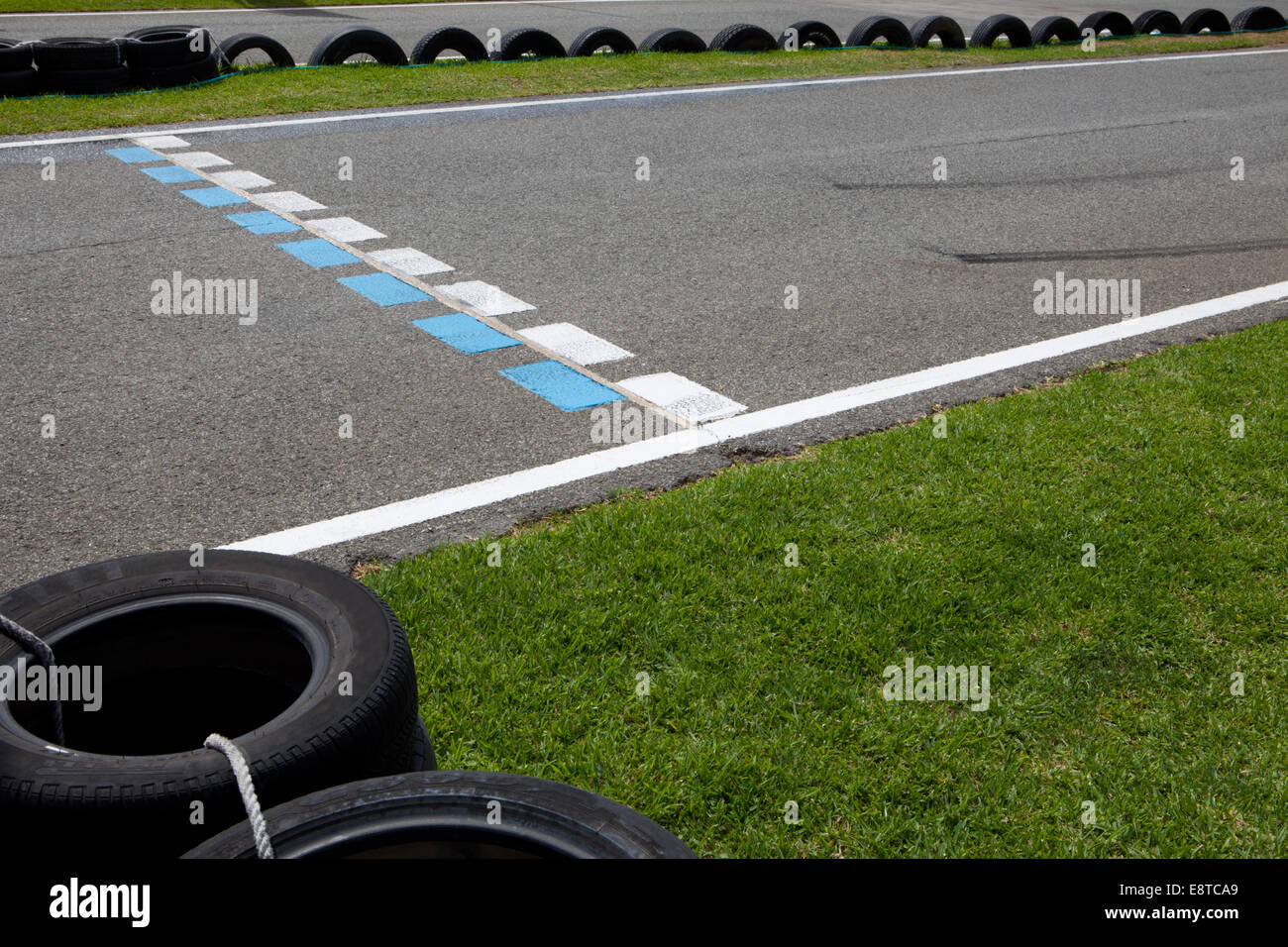 Karting circuit turn on a empty open-air race car circuit Stock Photo ...