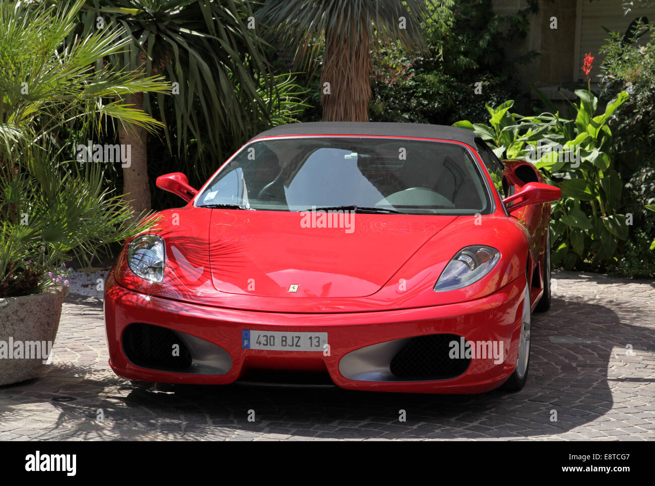 Sports car.Ferrari F430 spider convertible.The French Riviera.Saint ...